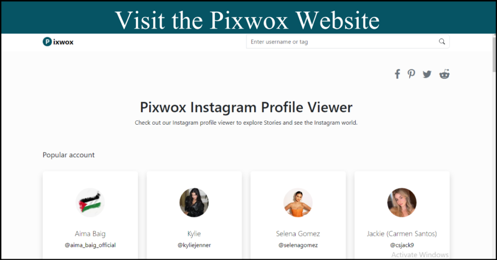 How to Use Pixwox Instagram Profile Viewer?