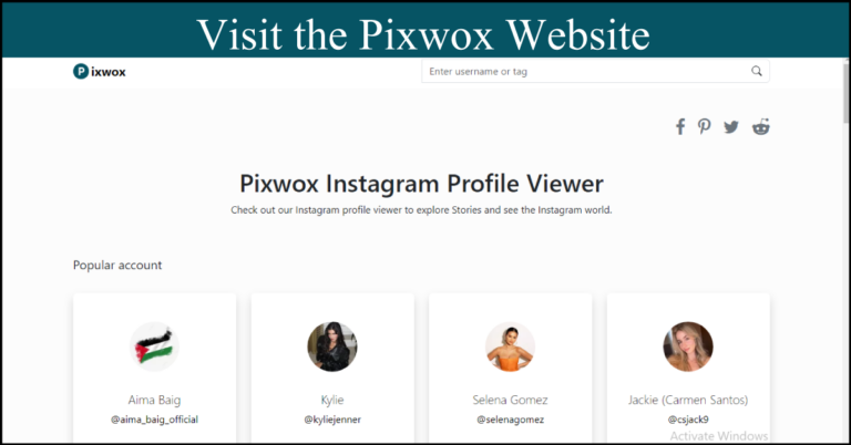 How to Use Pixwox Instagram Profile Viewer?